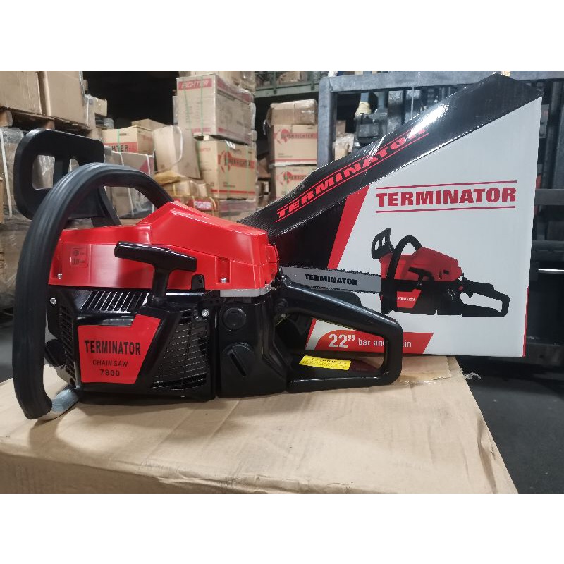 Jual Gergaji Mesin Chainsaw Terminator Bar Laser 22Inch / Pemotong Kayu ...