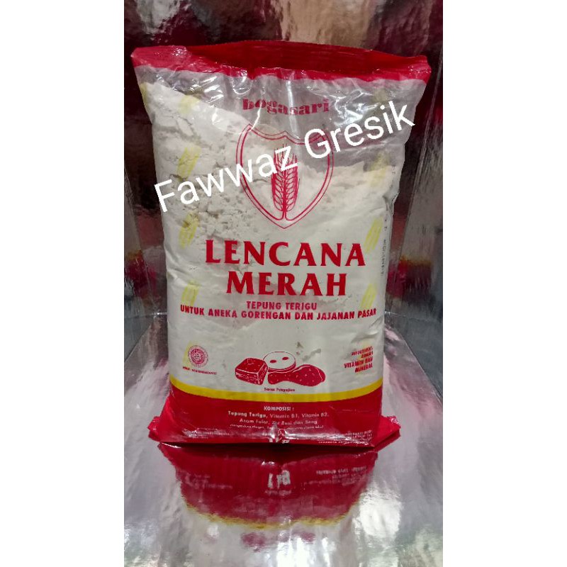 Jual Tepung Terigu Lencana Merah 1kg Bogasari 1 kg Protein Rendah ...