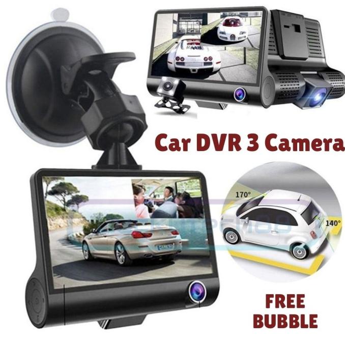 Jual Kamera CCTV Mobil Dashcam 4" Perekam 3 Lensa 1080p Full HD ...