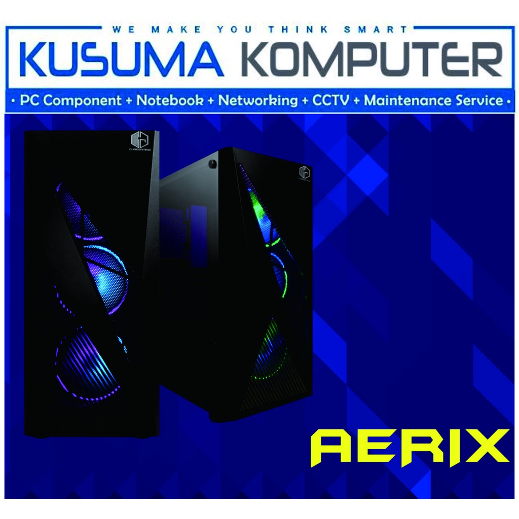Jual Casing Cube Gaming Aerix + 3 Fan RGB Casing PC Gaming | Shopee ...