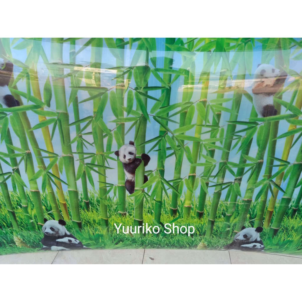 Jual Fiber Pagar Fiber Tutup Pagar Motif Panda Dan Bambu Full color ...