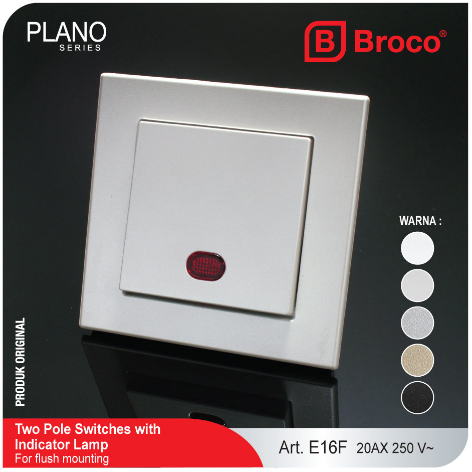 Jual Broco Electrical Plano E16F Saklar 2 Pole Dengan Lampu | Shopee ...