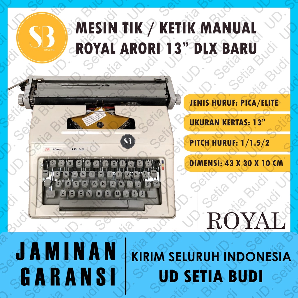 Jual Mesin Ketik Manual Royal Arori 13" DLX Mesin Tik 13 Inch Baru ...