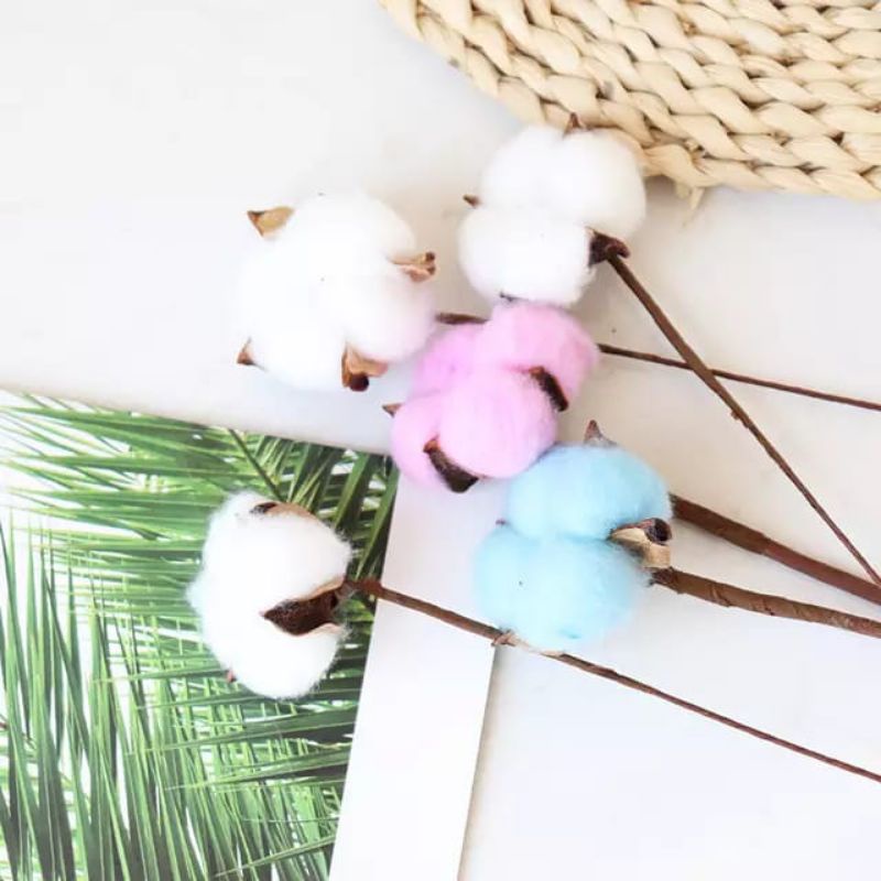 Jual Dried Cotton Flower/Bunga Kapas/Artificial Eceran (1 tangkai ...