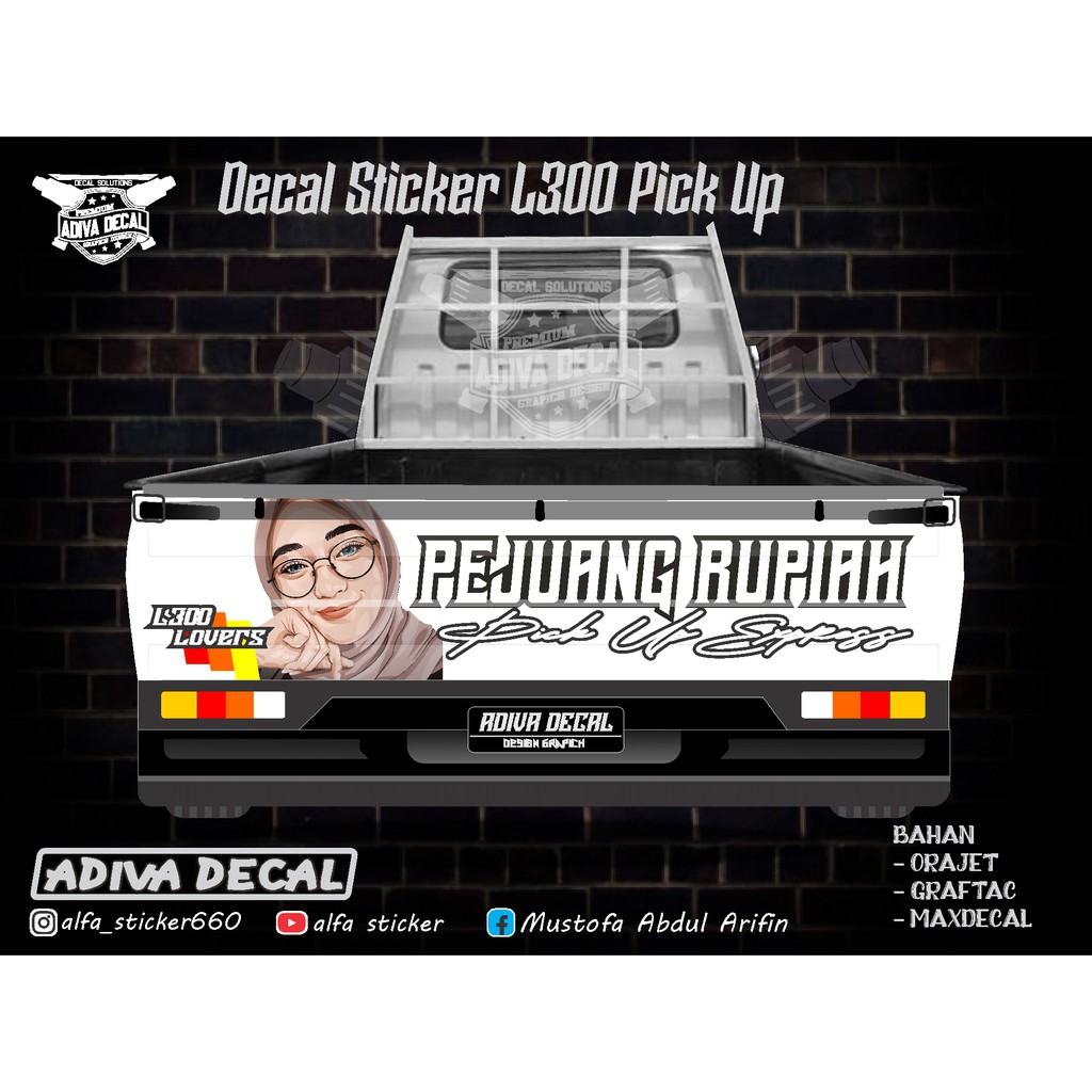 Jual STICKER DECAL TULISAN COSTUM PINTU BELAKANG MOBIL PICK UP (PEJUANG ...