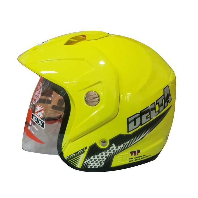 Jual GP Delta Stabillo Yellow - Helm Half Face | Shopee Indonesia
