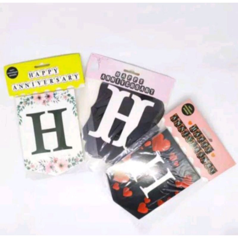 Jual Banner / dekor backdrop tulisan happy anniversary / dekorasi ...