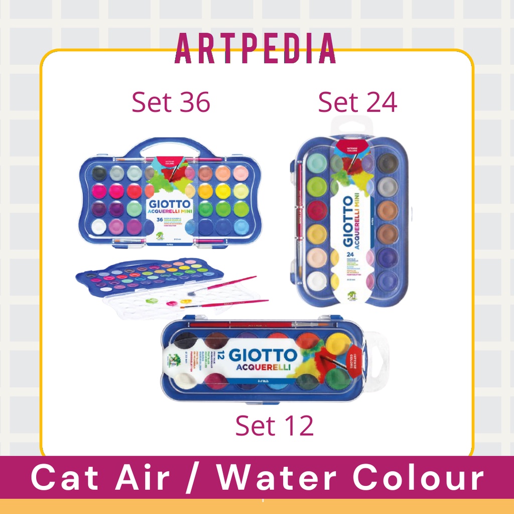 Jual Giotto Acquerelli Mini Set 12 ,24 ,36 Warna - Watercolor Cake ...