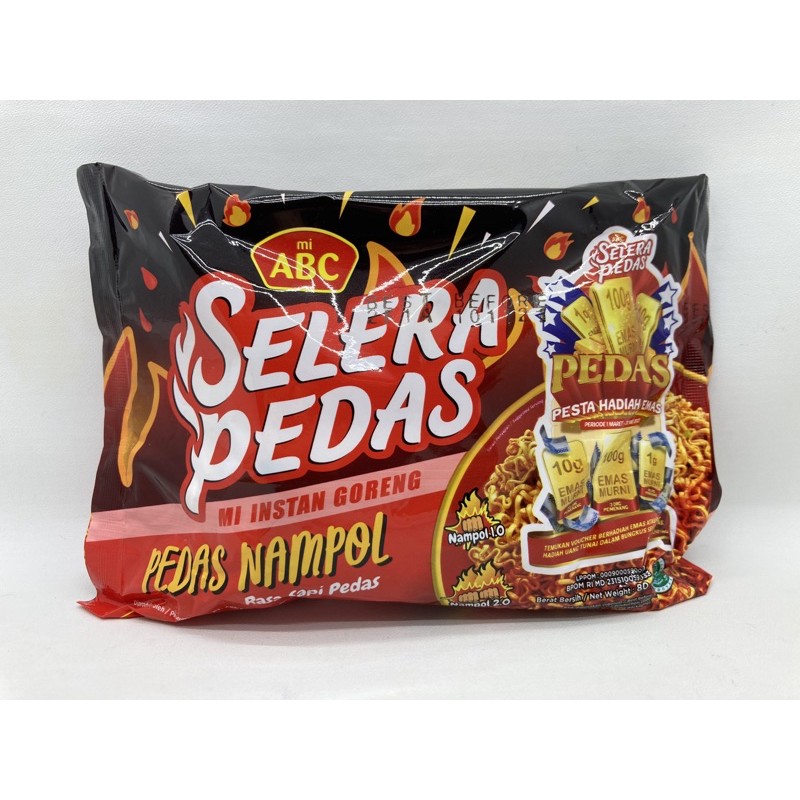 Jual [ISI 5 BIJI] Mie ABC Selera Pedas Rasa Ayam Sapi Pedas NAMPOL 80gr ...