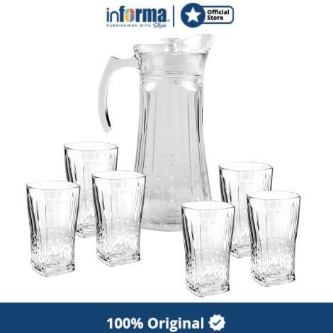 Jual INFORMA TEKO & GELAS SET - GLASS DRINKING DIAMOND LALOKA SET OF 7 ...