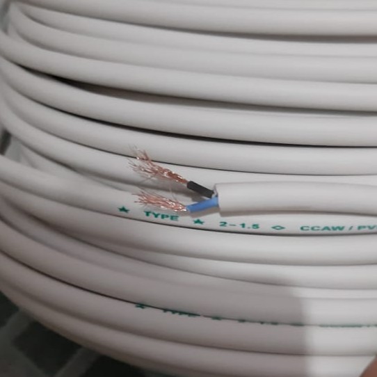 Jual Kabel Serabut 2 x 1.5mm Kabel Serabut Putih / Hitam - Kabel Listrik (Per Meter) | Shopee ...