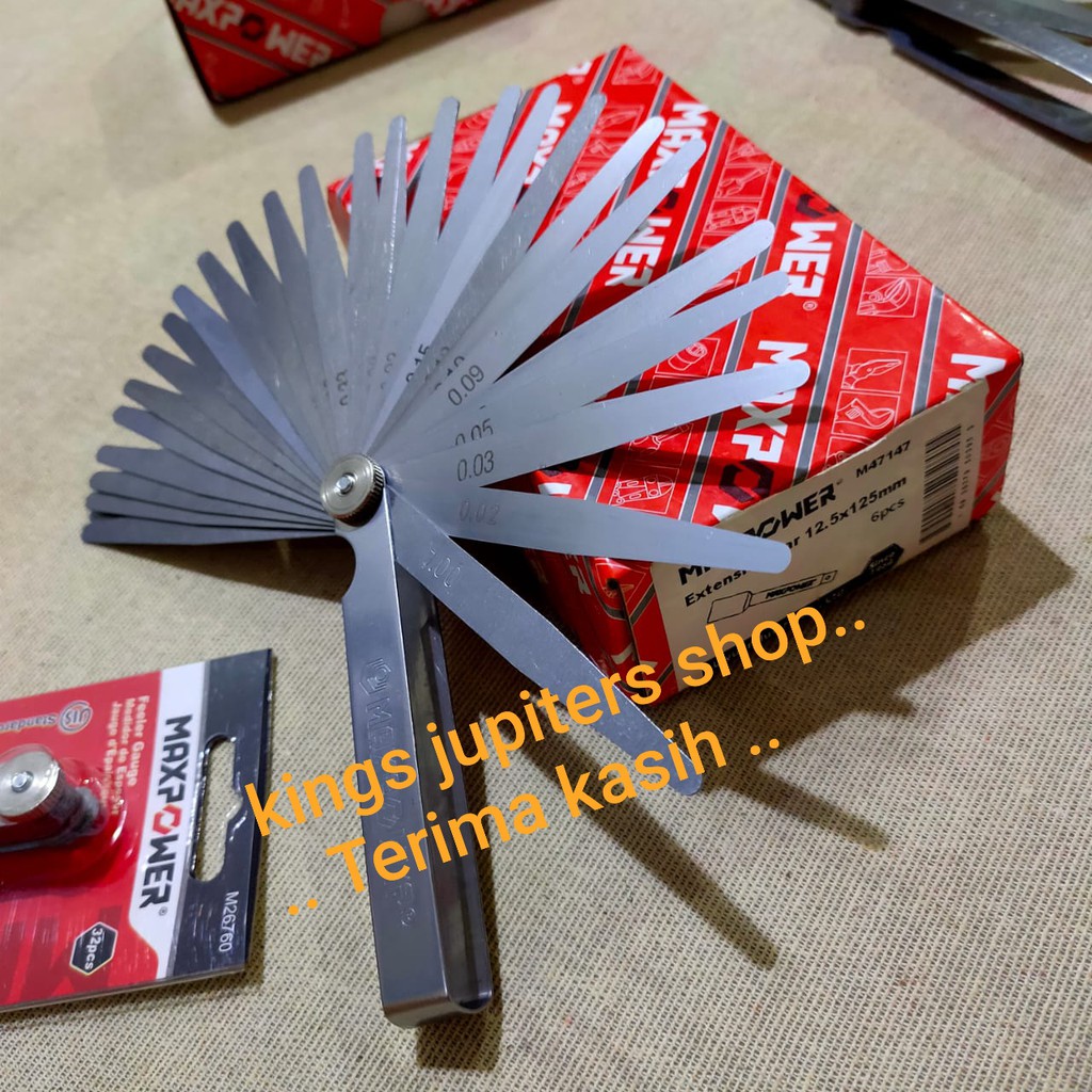 Jual ( 32 BLADES FULLER GAUGE 0,02 sd 1 MM merk MAXPOWER ) atau ( 13 ...
