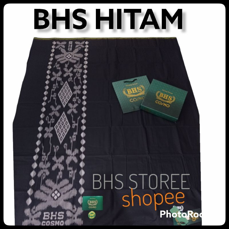 Jual SARUNG BHS COSMO HITAM POLOS | Shopee Indonesia