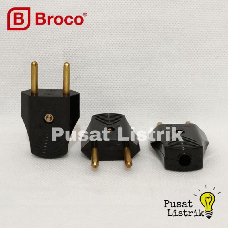 Jual Steker Mini Broco Steker Gepeng Tusuk Kontak Tanpa Arde Hitam ...