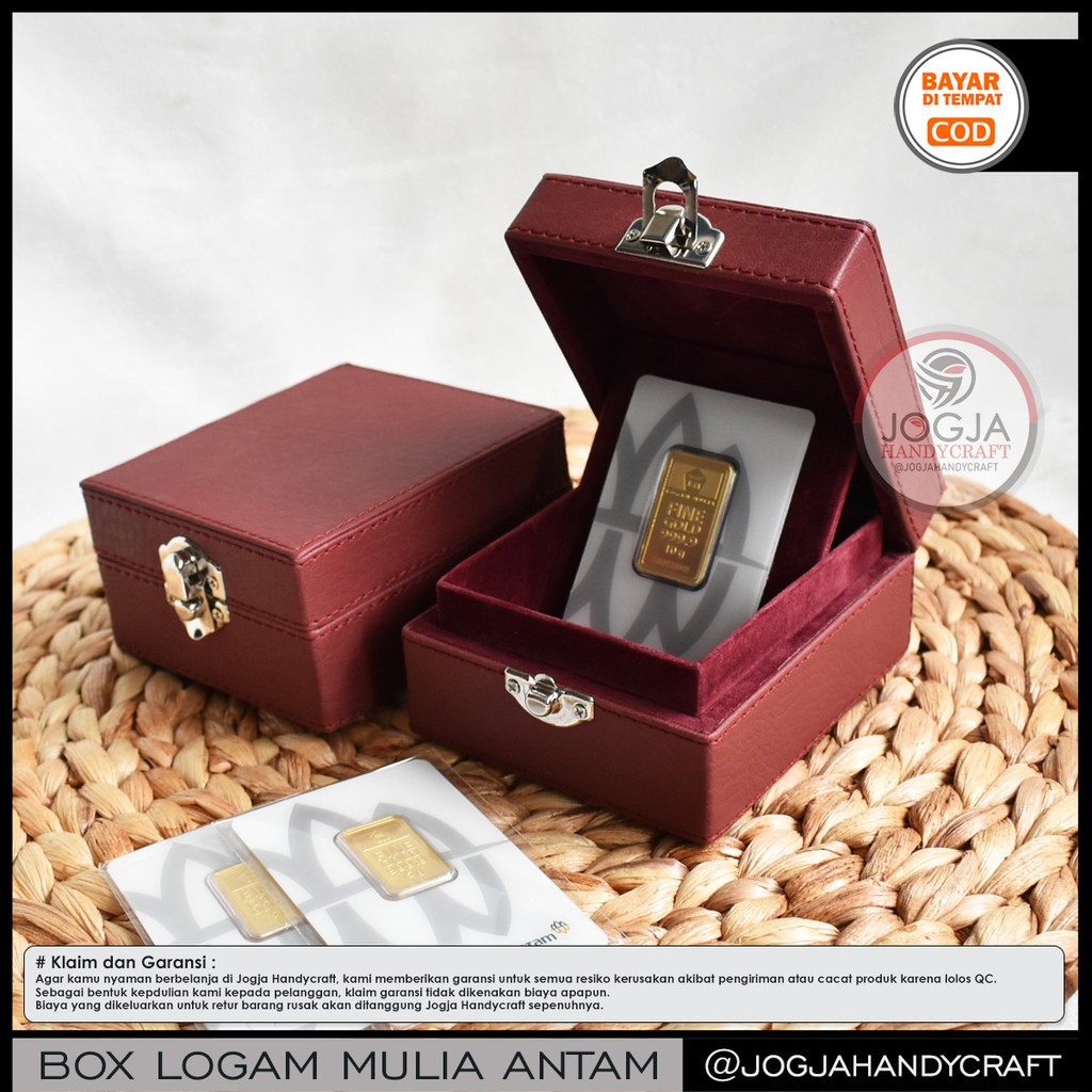 Jual Premium Box Logam Mulia Antam Berjahit / Kotak Tempat Emas Antam ...