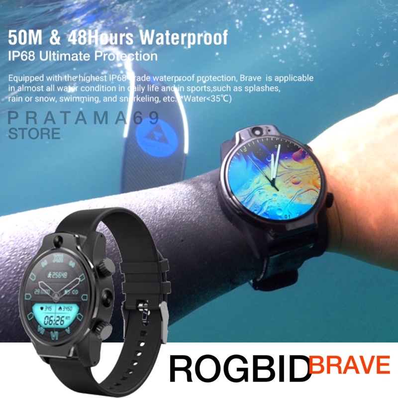 Jual Smartwatch ROGBID BRAVE Waterproof IP68 4G Face unlock | Shopee ...
