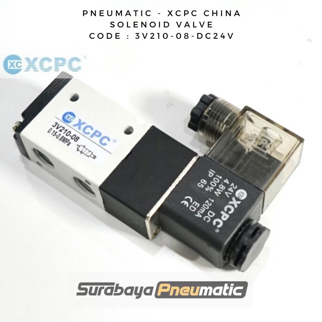 Jual Solenoid Valve - 3V210-08-DC24V - Selenoid Pneumatic XCPC - 3V210 ...