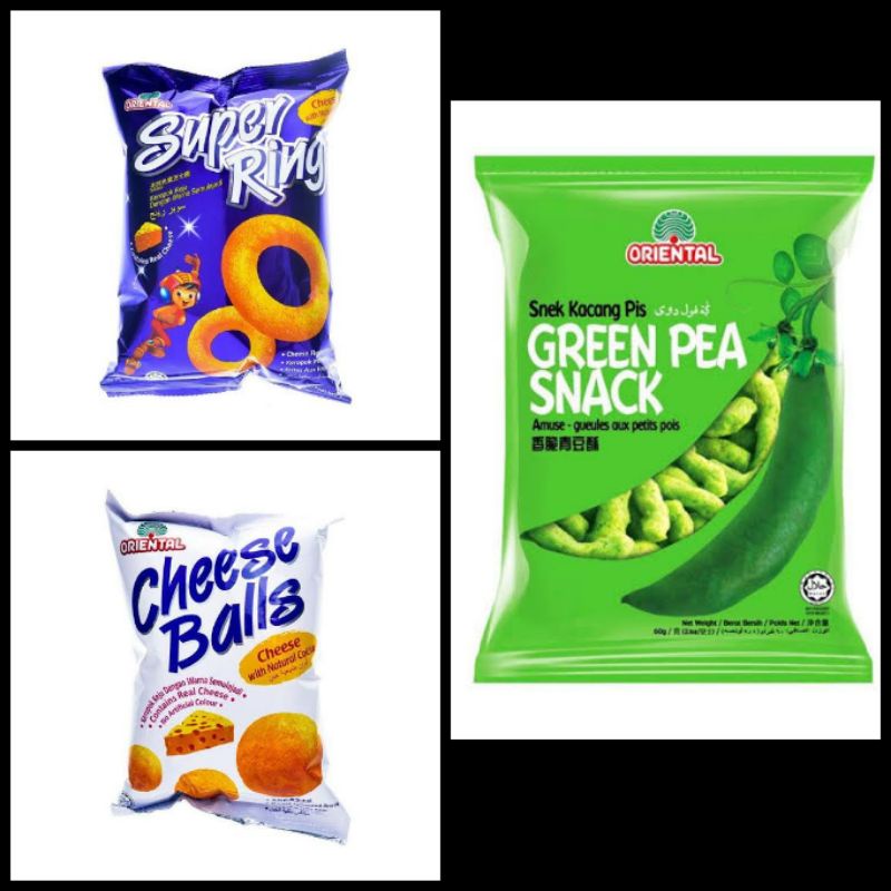 Jual Super Ring/Cheese Ball/Green Pea Snack Oriental 60g | Shopee Indonesia
