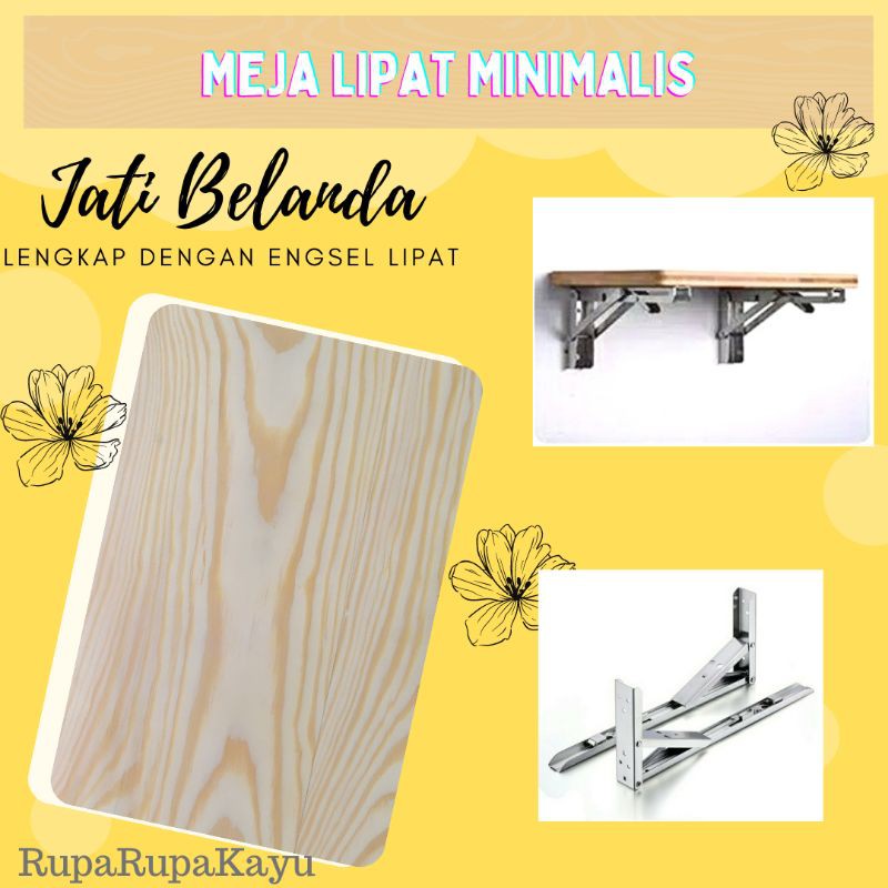 Jual Meja Lipat Minimalis Ambalan Jati Belanda | Shopee Indonesia