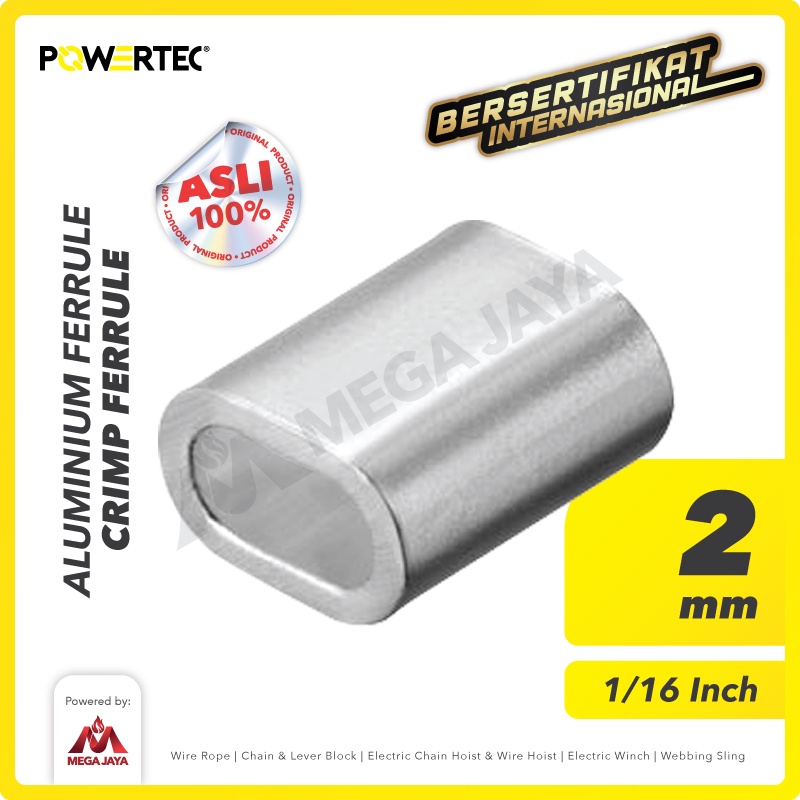 Jual POWERTEC Aluminium Ferrule / Crimp Ferrule 2mm | Shopee Indonesia