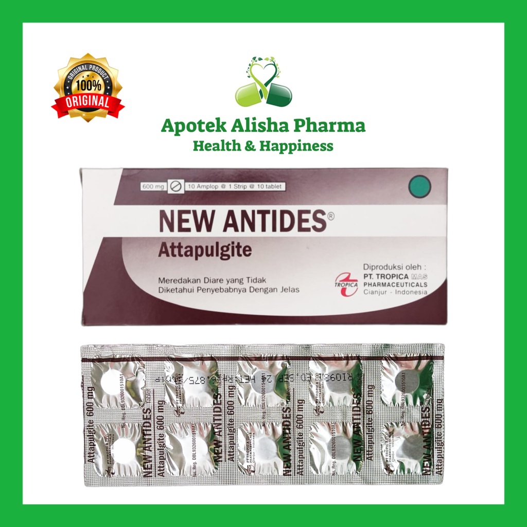 Jual New Antides Tablet Box isi 100 Attapulgite 600mg Obat Diare ...