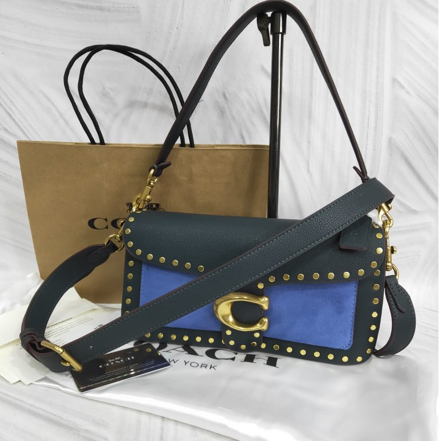 Jual COACH TABBY STUD 26 SHOULDER BAG COLORBLOCK BLUE - ORIGINAL ...