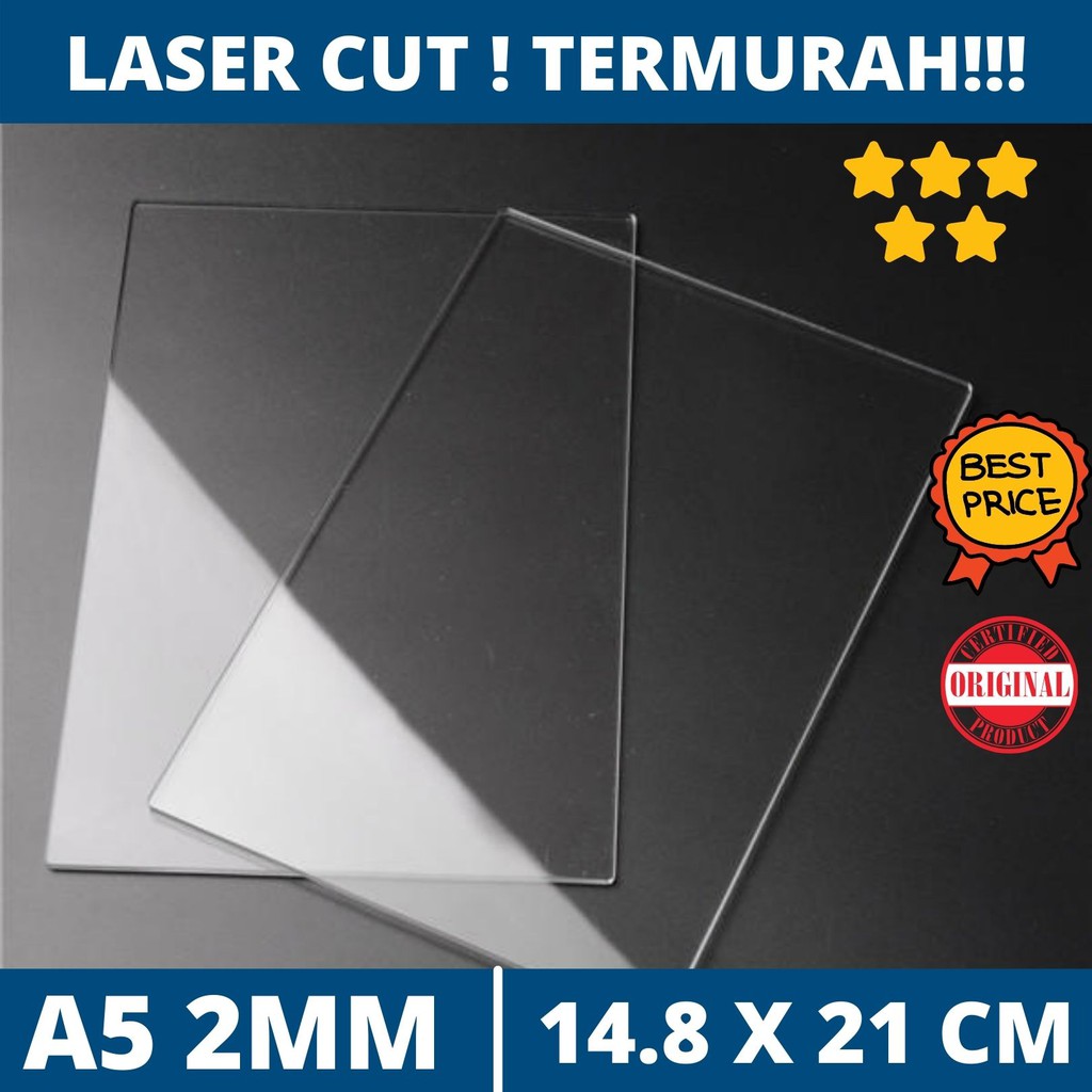 Jual Akrilik lembaran A5 2mm 14,8 x 21 LASERCUT TERMURAH Acrylic sheet ...