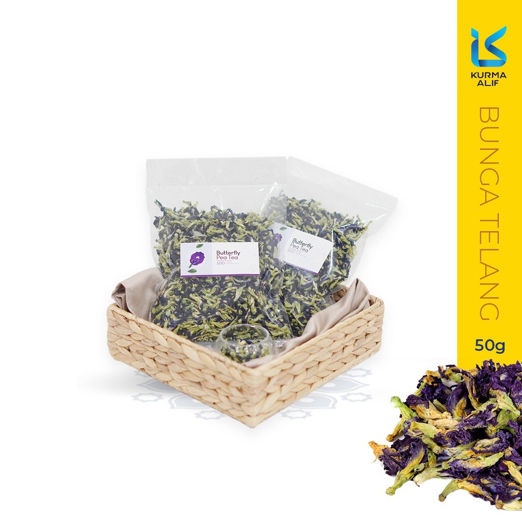 Jual Teh Bunga Telang Kering 100 gr Butterfly Pea Tea Seduh Organik ...