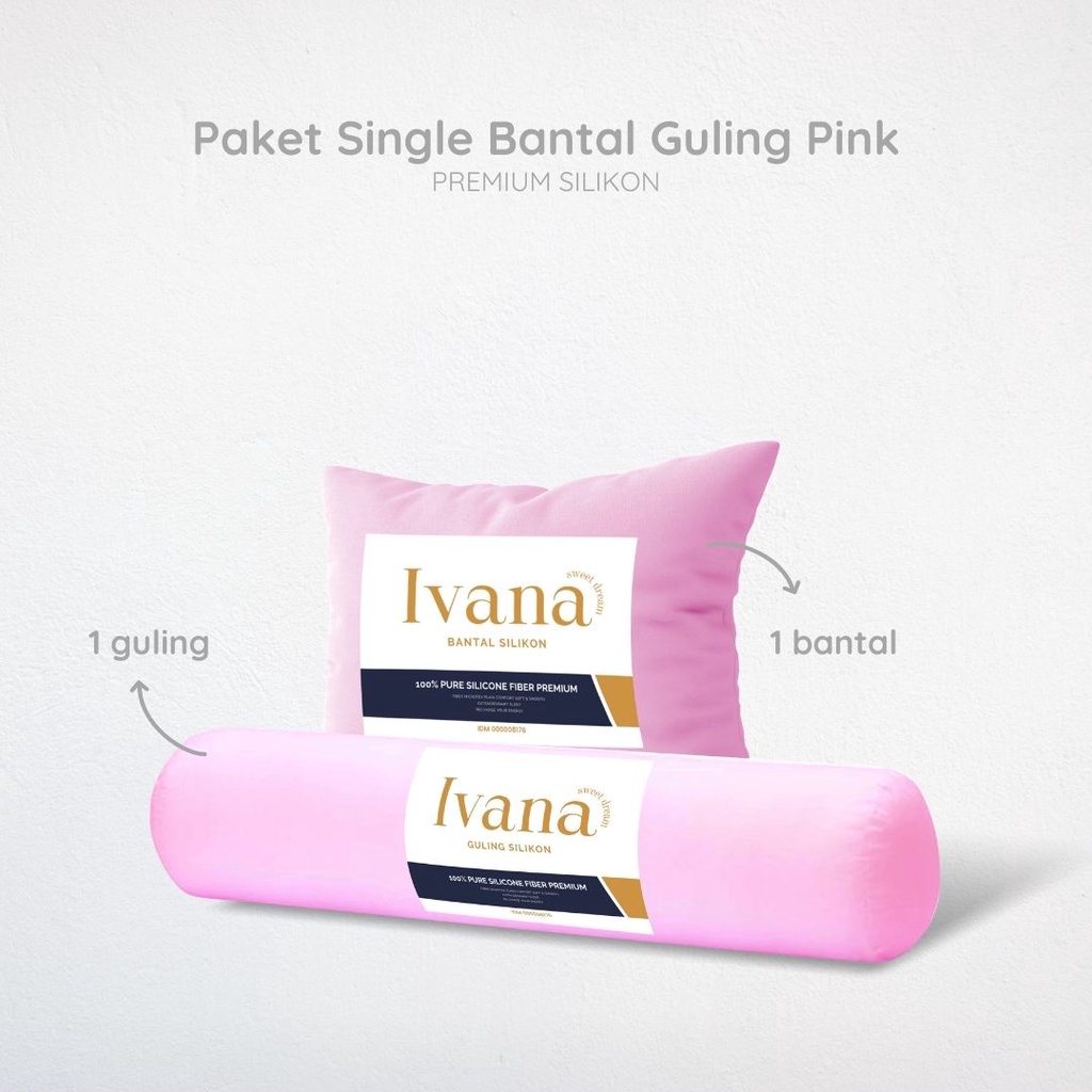 Jual IVANA - Paket Single Bantal Guling Silikon Pink Standar Premium ...