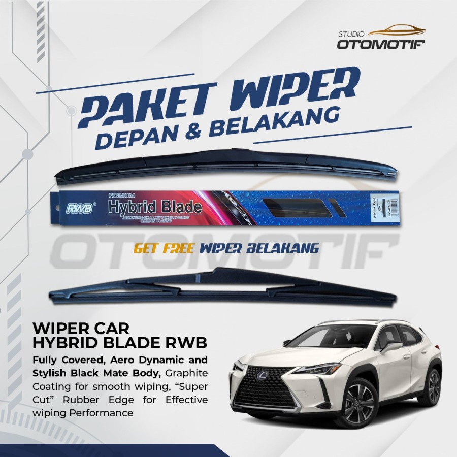 Jual Paket Depan Belakang Wiper LEXUS UX 200 UX200 RWB Hybrid 3PCS ...