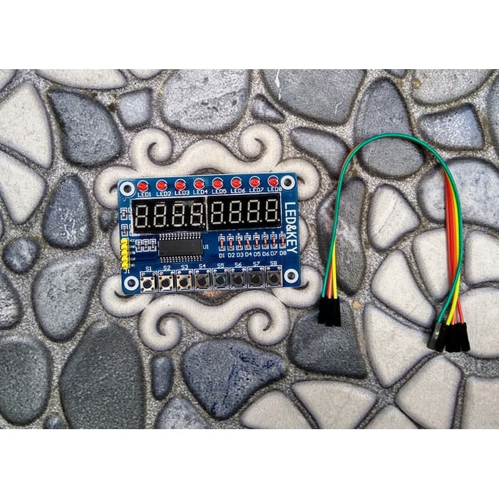 Jual B9007 TM1638 LED display & key module 8-digit digital tube Arduino Alfaomegas21 | Shopee ...