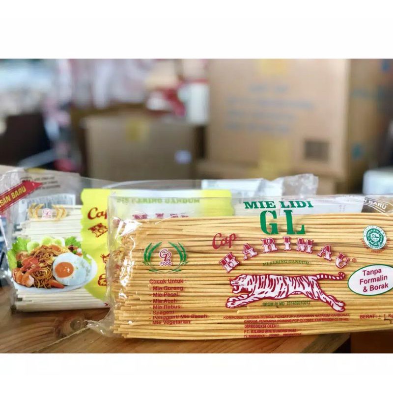 Jual MIE LIDI GL / MIE GOMAK GL CAP HARIMAU 1KG (PUTIH DAN KUNING READY ...