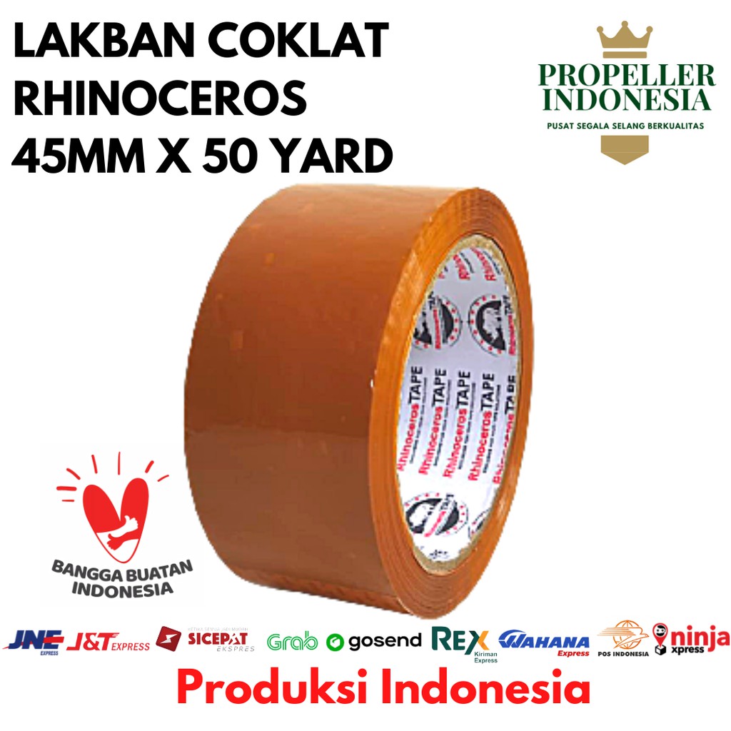 Jual Lakban Coklat RHINOCEROS Tape Solatip Isolasi Warna 2Inch 45mm x 50 Yard | Shopee Indonesia