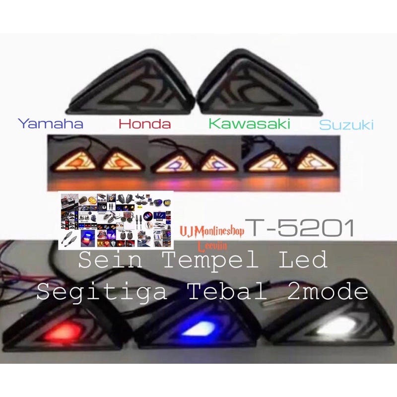 Jual Sein Tempel T-5201 Lampu Sen Tempel Led Segitiga Tebal 2 Mode Buat Gsx/R15 V2 V3/Cbr150r ...
