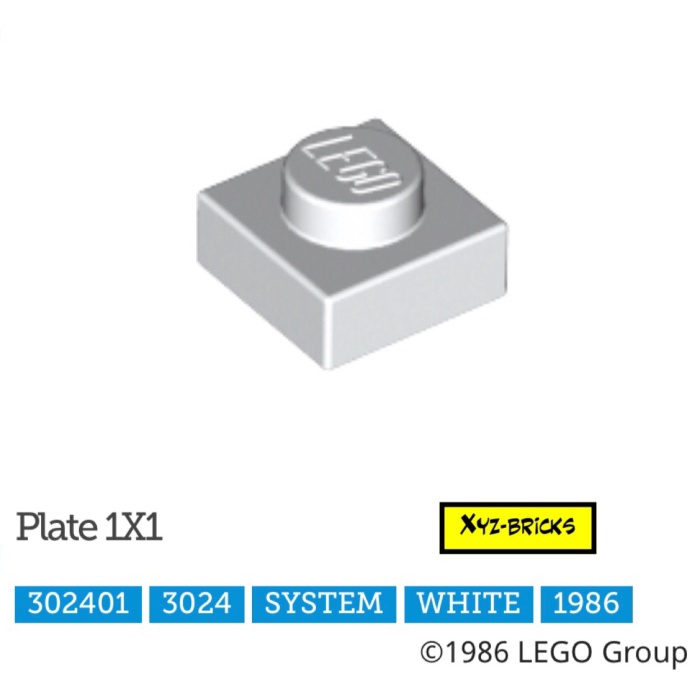 Jual LEGO-BRICK- LEGO PARTS 302401 - PLATE 1X1 WHITE -BRICK-LEGO ...