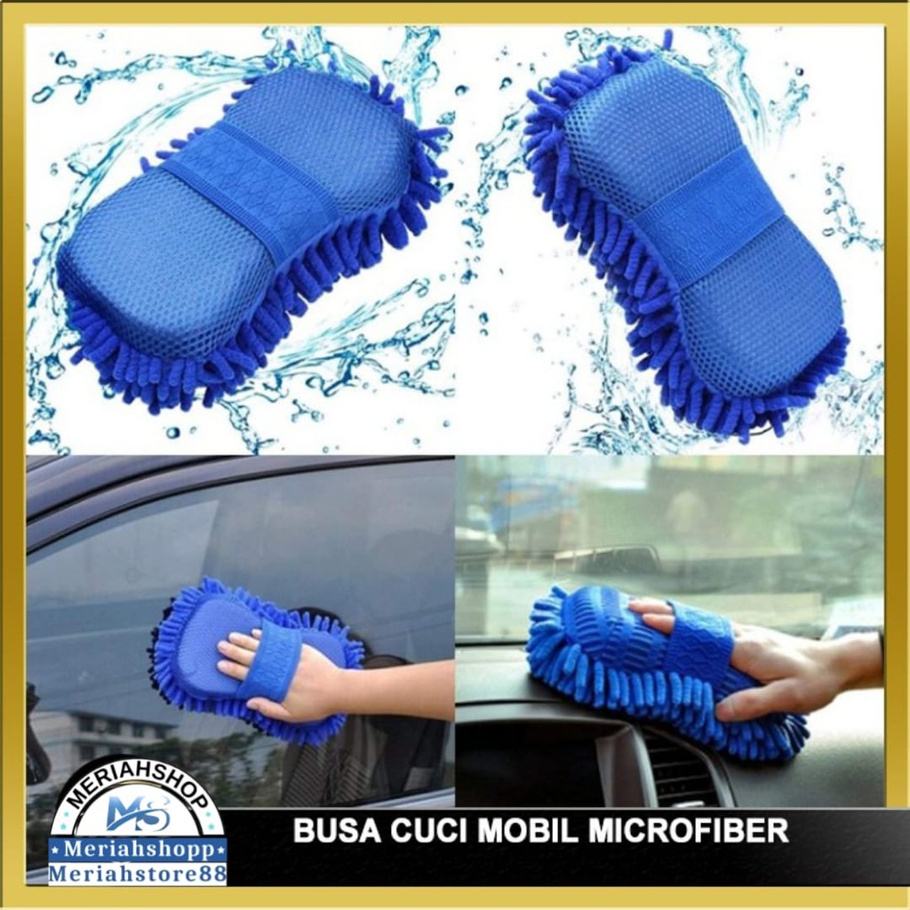 Jual Spon Busa Cuci Mobil - Lap Tangan Busa Microfiber Car Wash Sponge ...