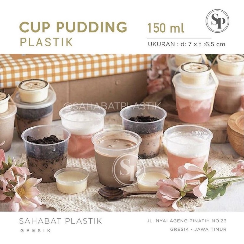 Jual 25PCS CUP PUDDING 150ml (Plastik Tempat Makanan Sambal Kotak Slime ...