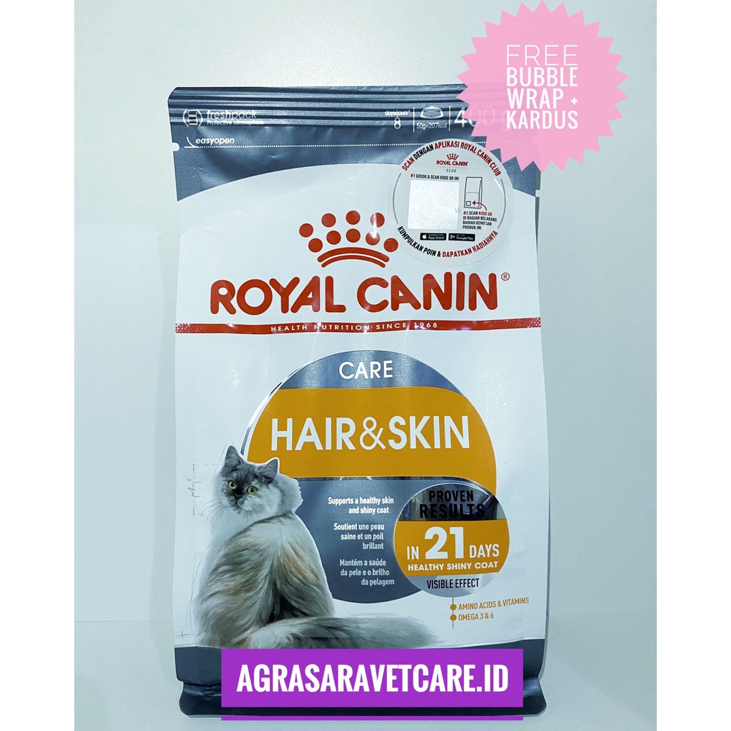 Jual Royal Canin Hair Skin Care/ RC HAIR SKIN CARE 400 gram freshpack ...