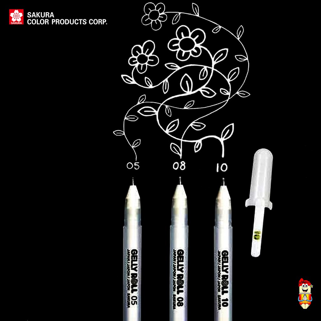 Jual PULPEN GEL PUTIH SAKURA Gelly Roll Classic Tinta Pen Untuk Kertas ...