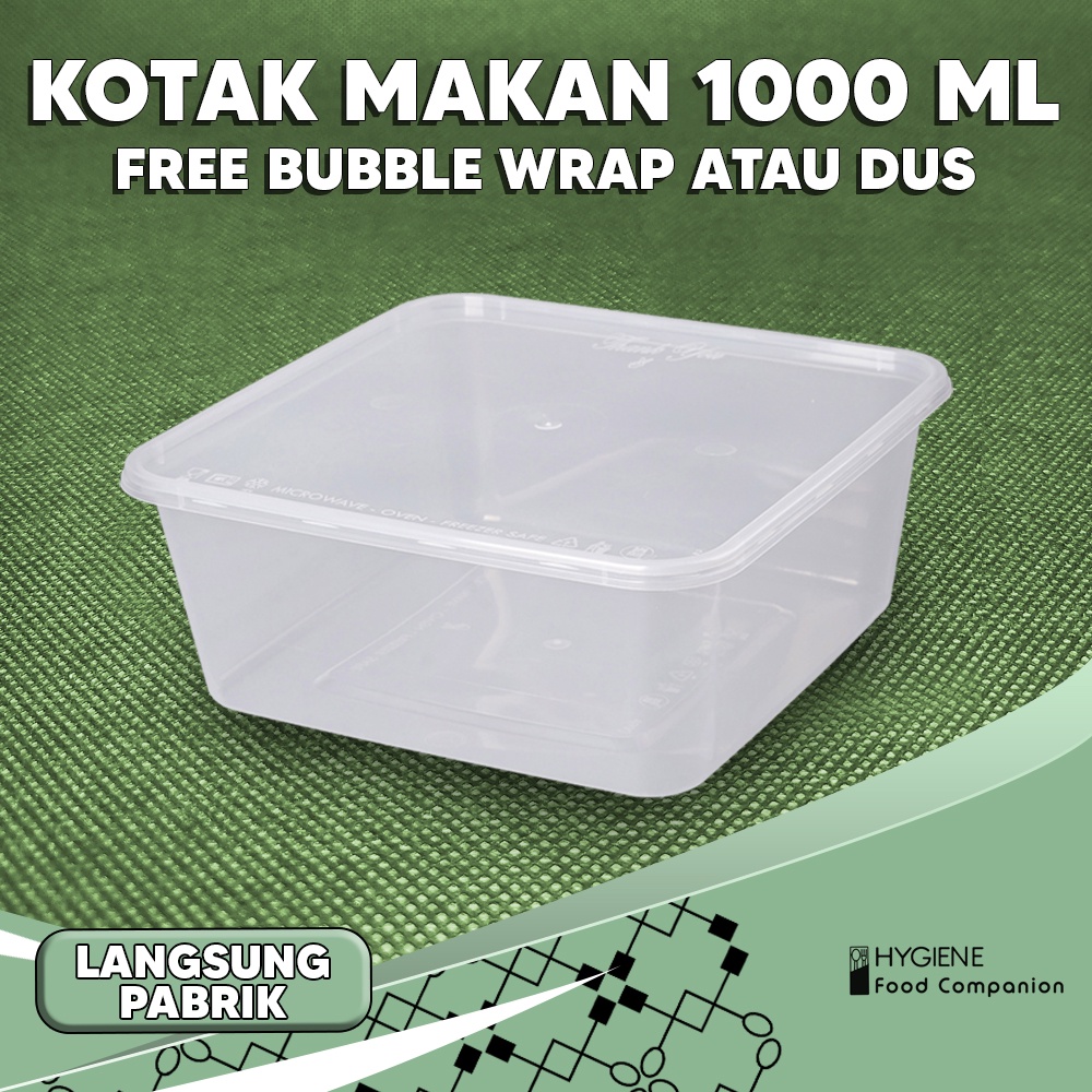 Jual Kotak Makan Plastik 1000ml Thinwall Persegi Shopee Indonesia
