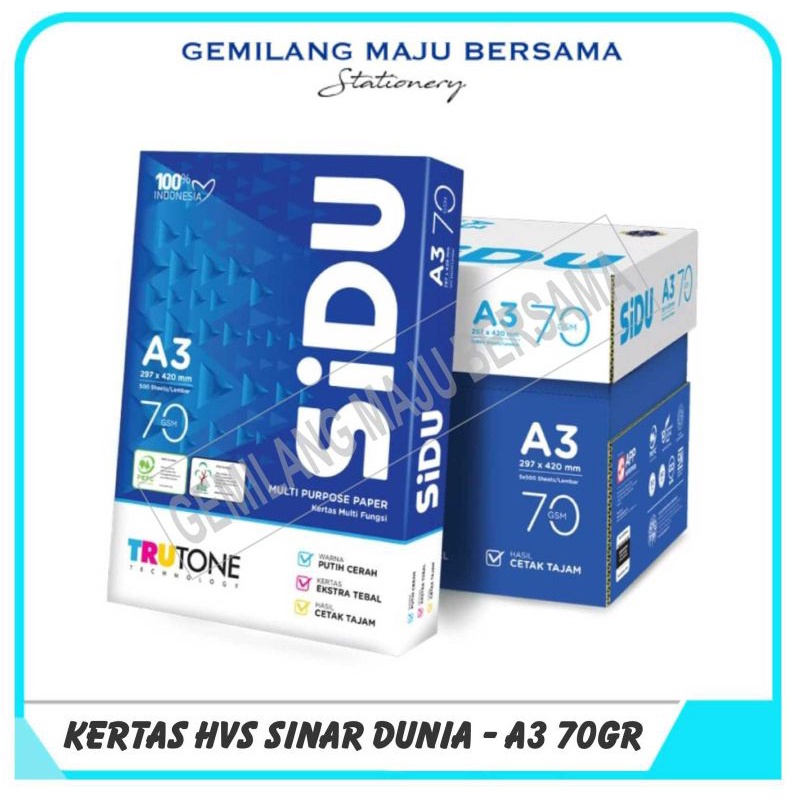 Jual Kertas Hvs Sinar Dunia / Sidu A3 70 Gram | Shopee Indonesia