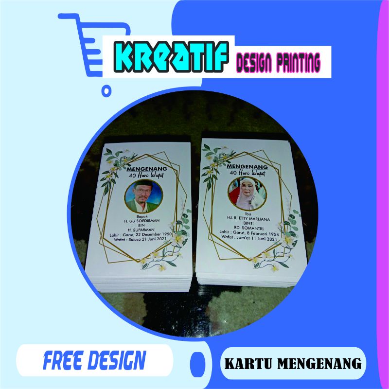 Jual Cetak Kartu Ucapan 40 Harian | Free Costume Design | Shopee Indonesia