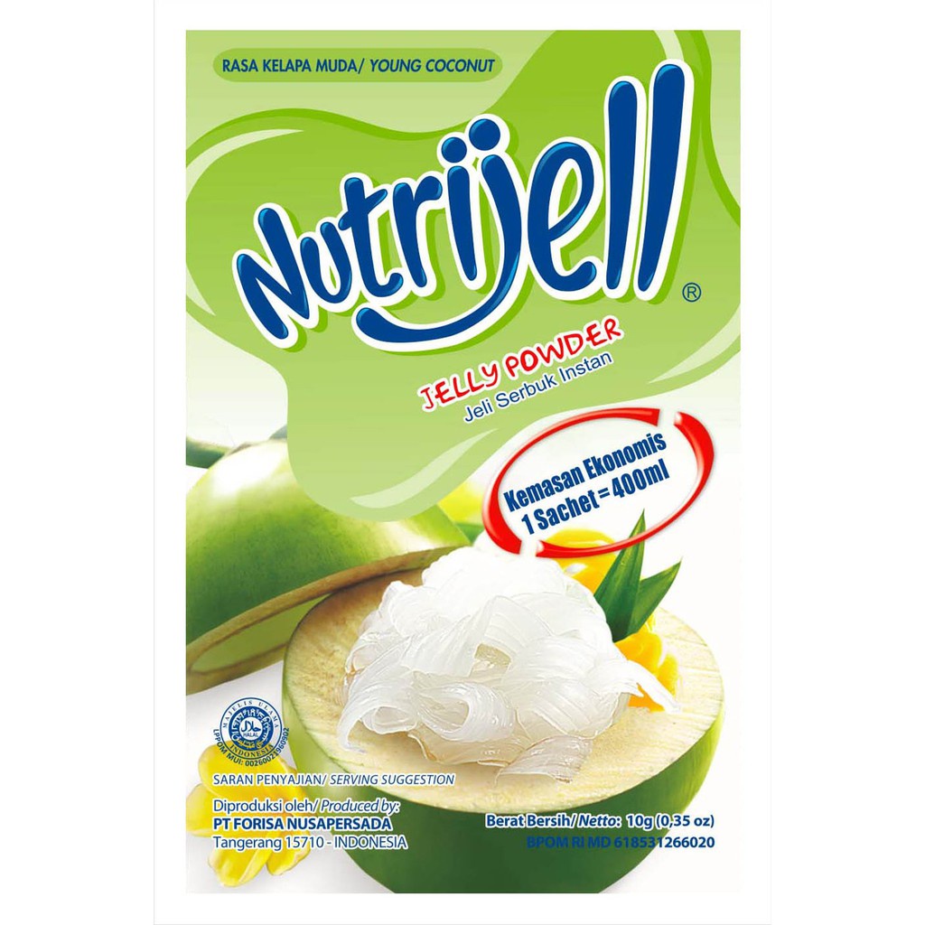 Jual Nutrijell Jelly Powder Rasa Kelapa Muda Kemasan Ekonomis 10 gr | Shopee Indonesia