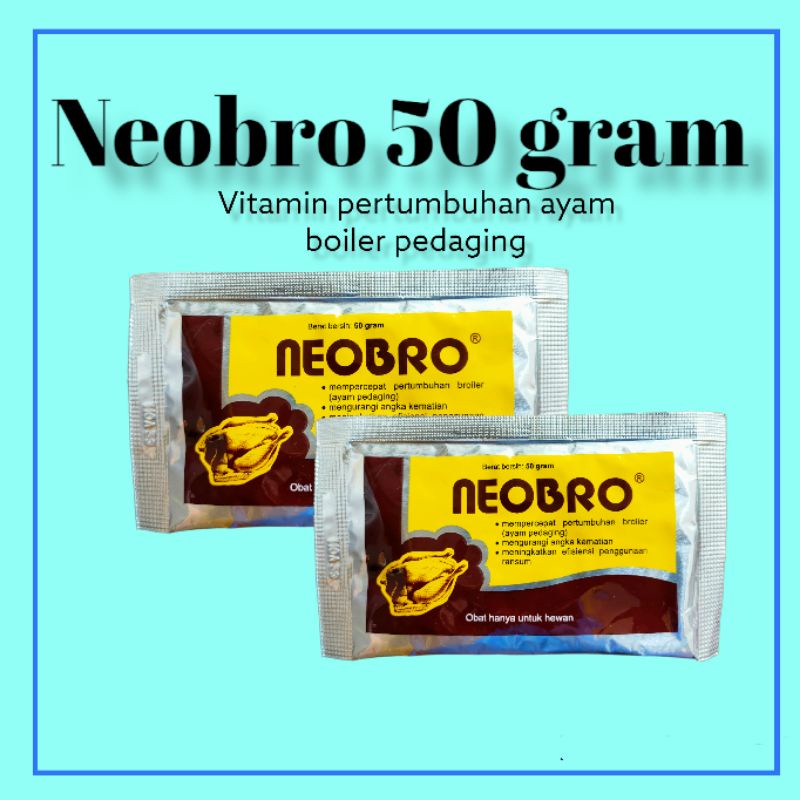 Jual neobro 50 gram vitamin pertumbuhan ayam pedaging boiler medion ...
