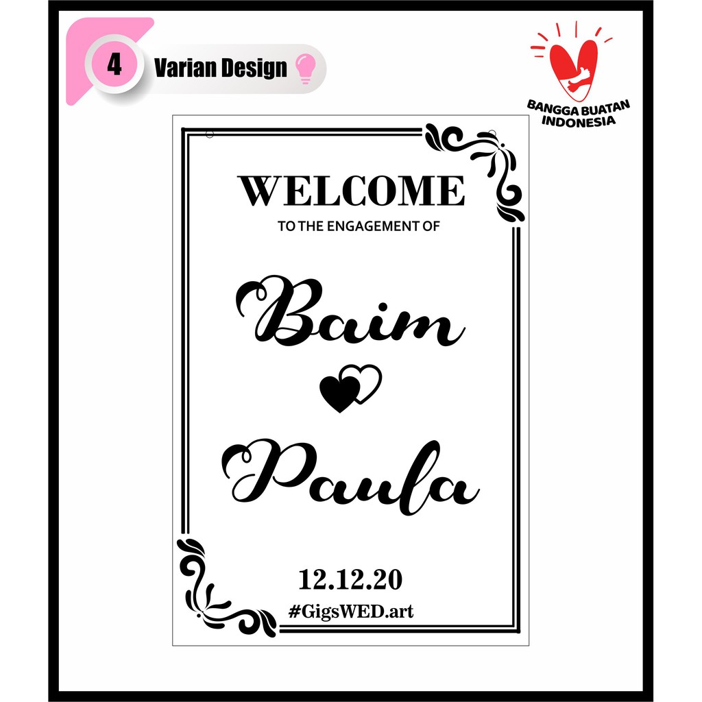 Jual Acrylic wedding sign /akrilik sign / welcome board / engagement ...