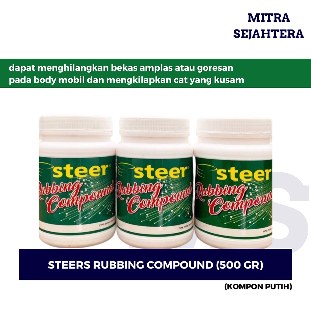 Jual STEER RUBBING COMPOUND 500 GR/ KOMPON PUTIH MOTOR MOBIL HELM ...