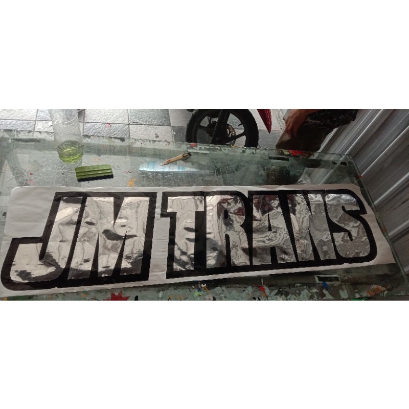 Jual Custom cutting Stiker Nama Travel Trans Jm Bus Pariwisata Chrome ...