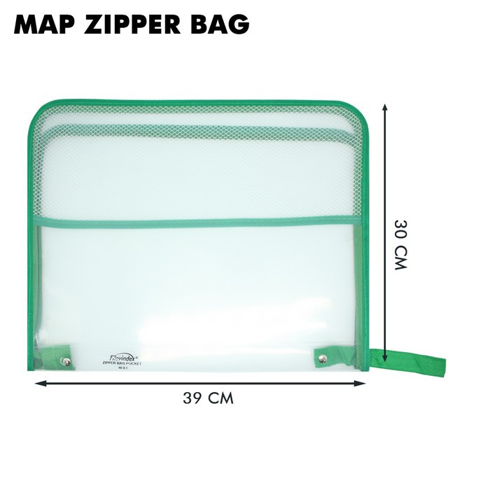 Jual Map Zipper Bag Warna Hijau / Green | Shopee Indonesia