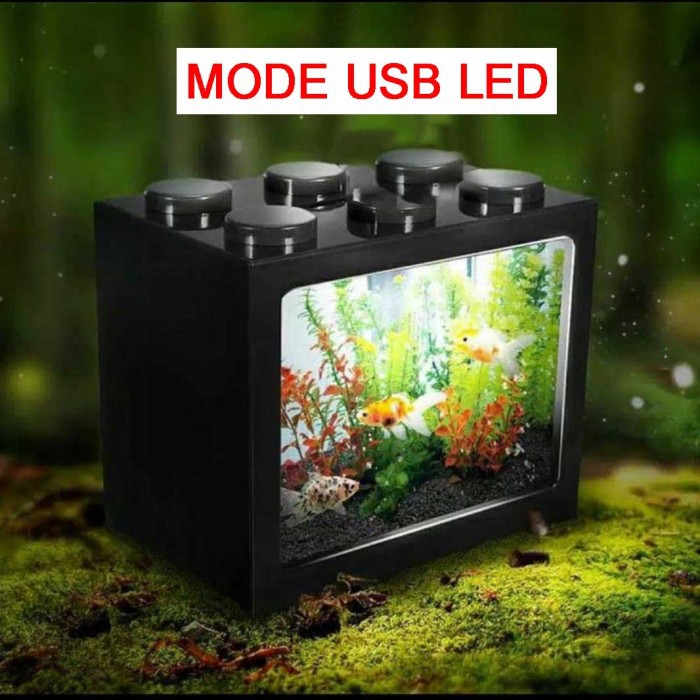 Jual Wish1123 Aquarium Mini Susun Tingkat LED Usb Ikan Hias Cupang ...