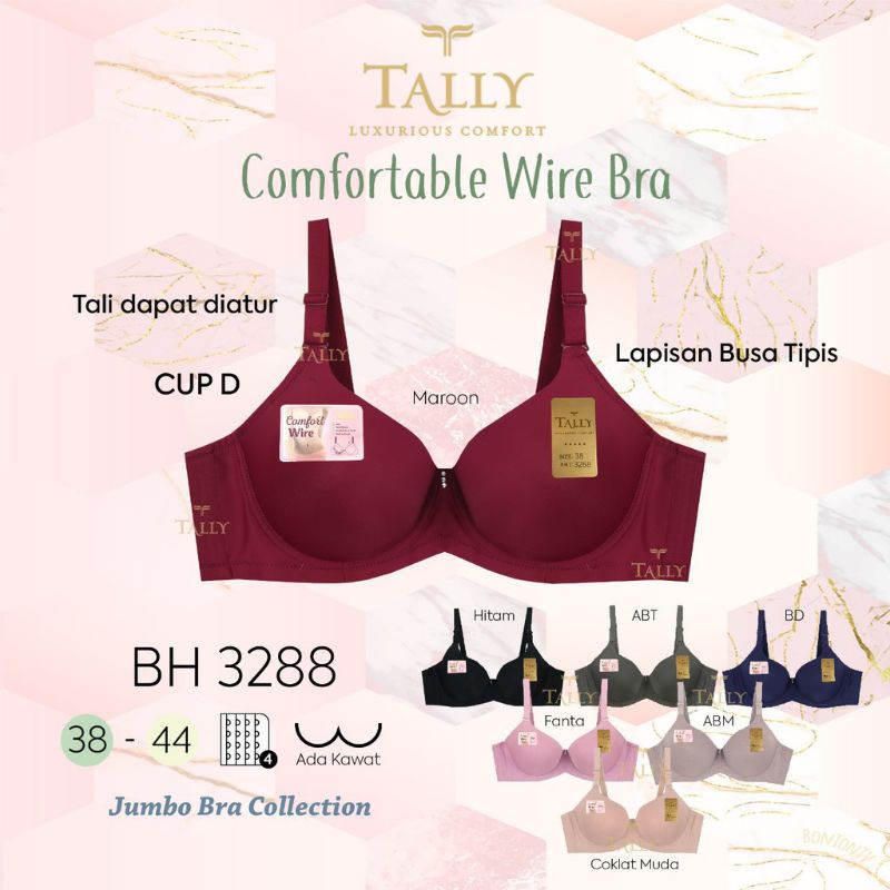 Jual Bh Tally 3288 Jumbo Collection | Tally Bra Big Cup D Busa Tipis ...